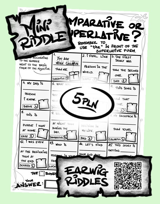 COMPARATIVE OR SUPERLATIVE ADJECTIVES ESCAPE ROOM | Earwig Riddles